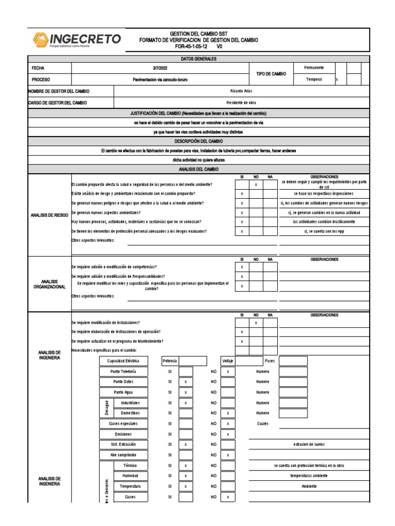 Cambio de actividades en la pavimentación de la vía Zancudo-Toruro | PDF
