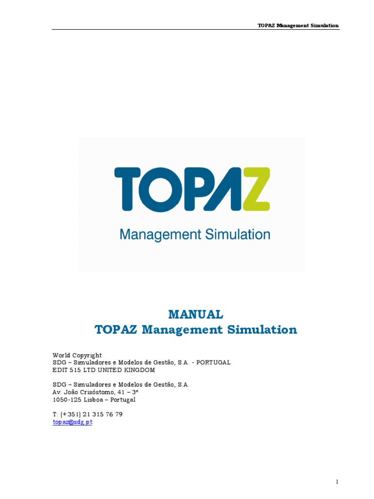 TOPAZ Manual en | Download Free PDF | Exchange Rate | Marketing
