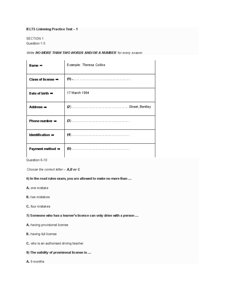 IELTS Listening Practice Test | PDF