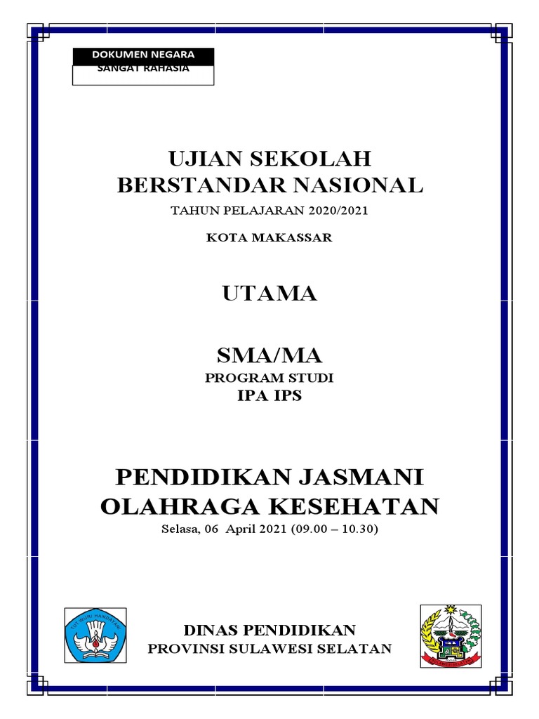 [DOKUMEN]: DOKUMEN NEGARA SANGAT RAHASIA Judul yang tepat untuk dokumen tersebut adalah "Dokumen ...