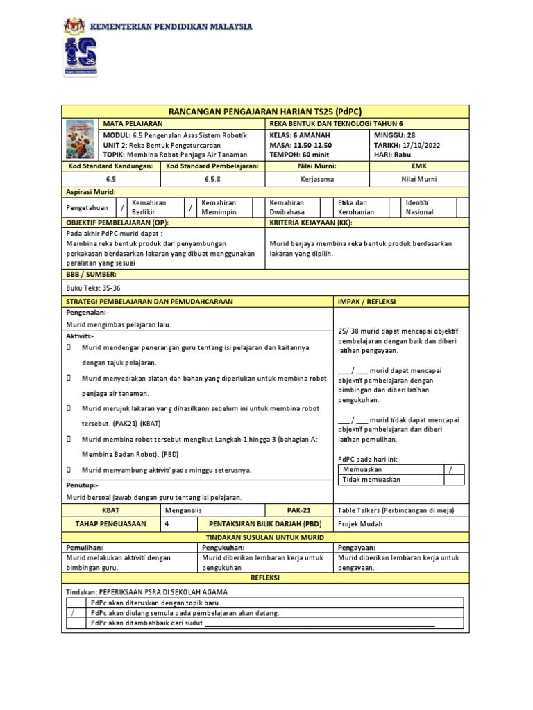 RPH RBT THN 6 Minggu 28 | PDF