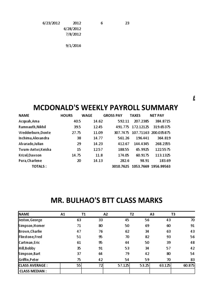 (1 September) Excel Class 6 | PDF