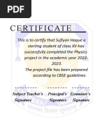 Certificate and Acknowledgement Class 12th Project | PDF