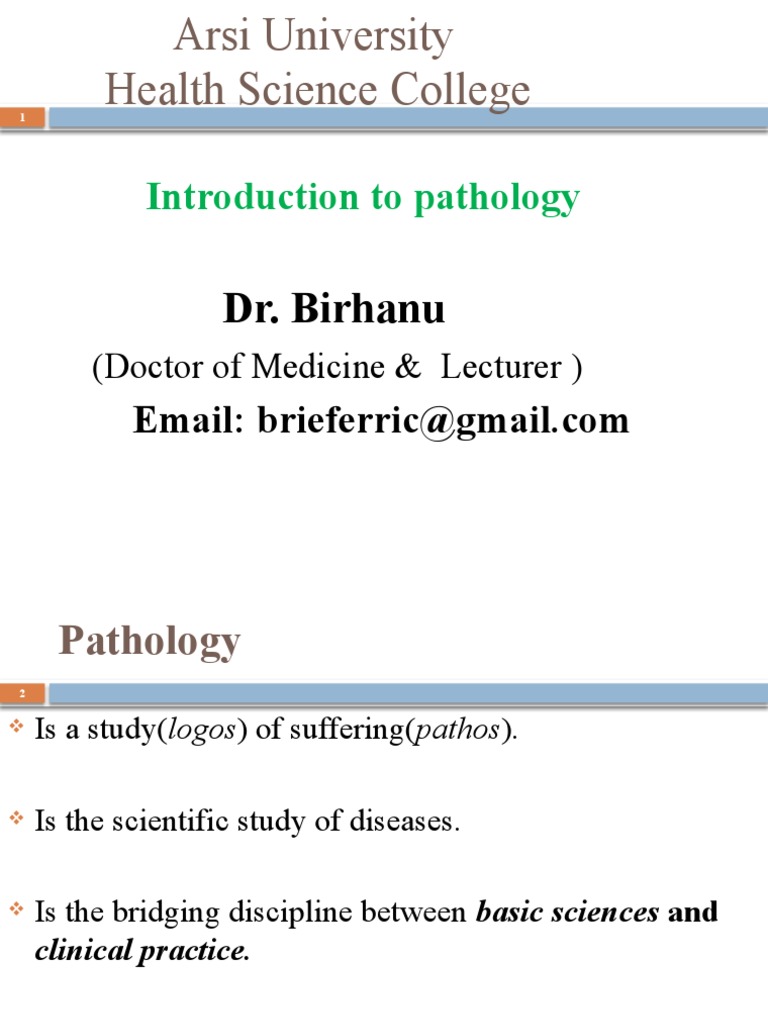 1.introduction To Pathology | PDF | Pathology | Cytopathology