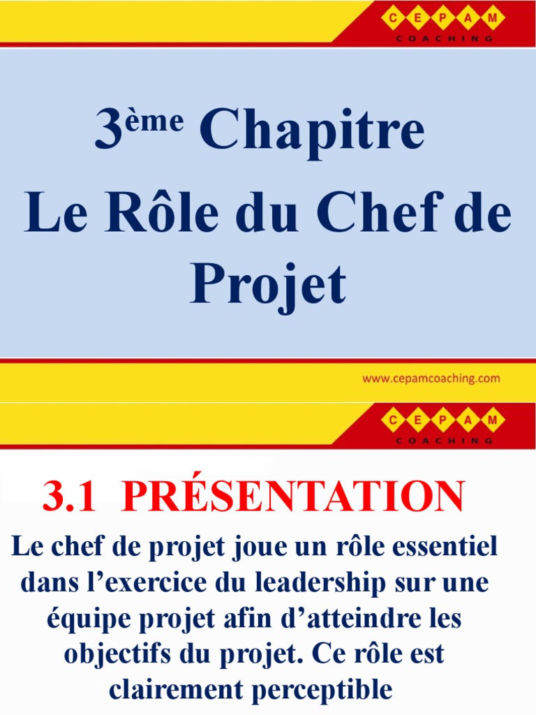Rôle et Compétences du Chef de Projet | PDF