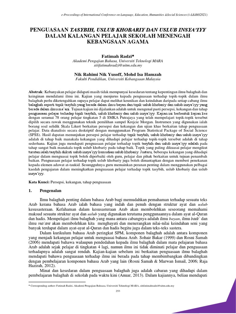 Tasbih, Uslub | PDF | Seni & Disiplin Bahasa