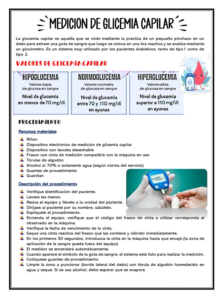 Medición de Glicemia Capilar | PDF | Medicina | Especialidades Medicas