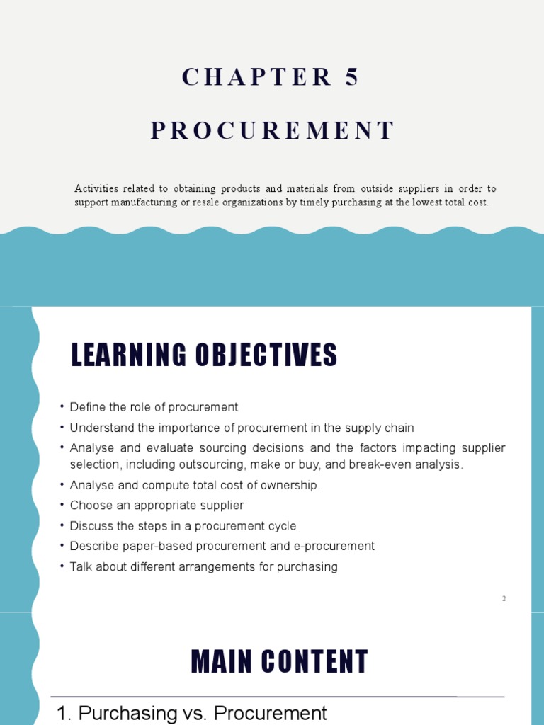 (New) Chapter 5-Procurement | Download Free PDF | Procurement | Supply Chain