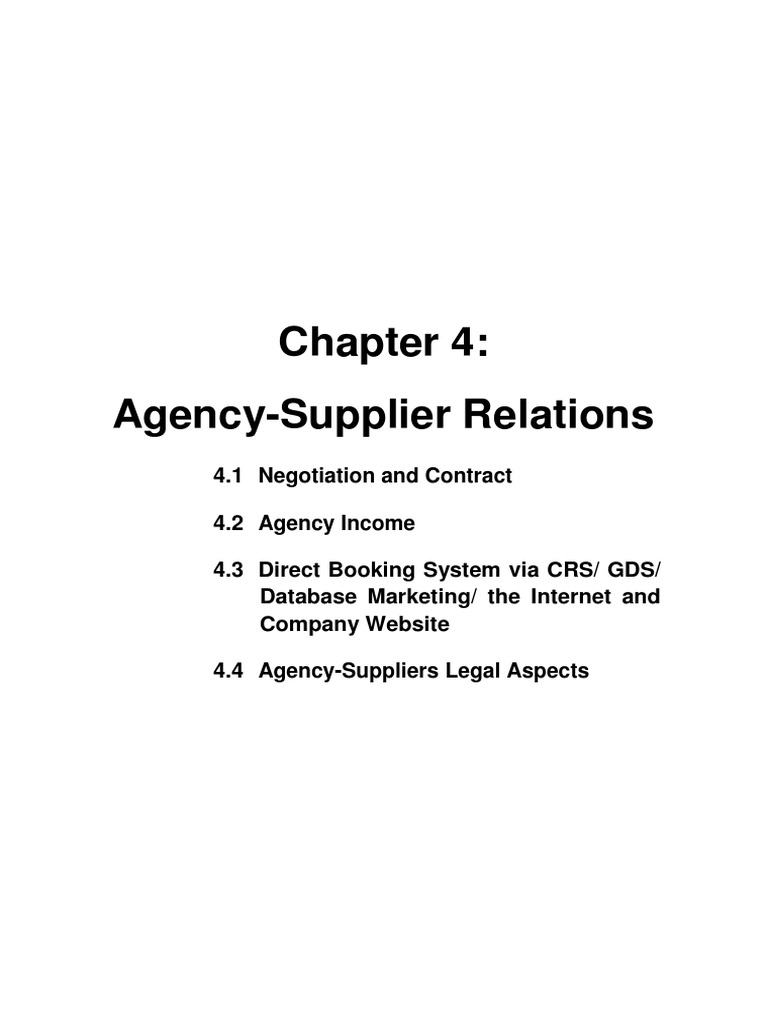 Agency-Supplier Relations Chapter | PDF | Law Of Agency | Legal Liability