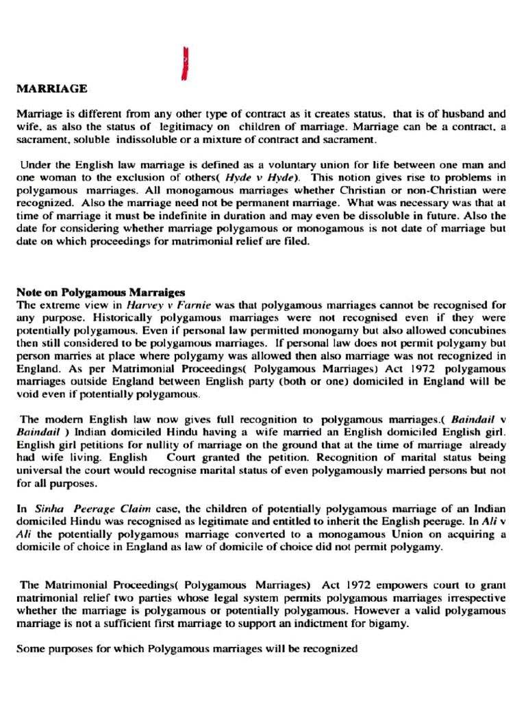 Polygamy and Marriage Recognition in Law | PDF | Marriage | Polygamy