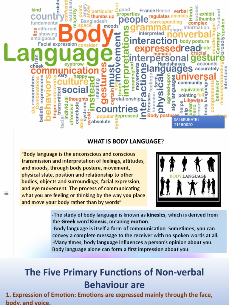 Body Language Pdf Body Language Nonverbal Communication