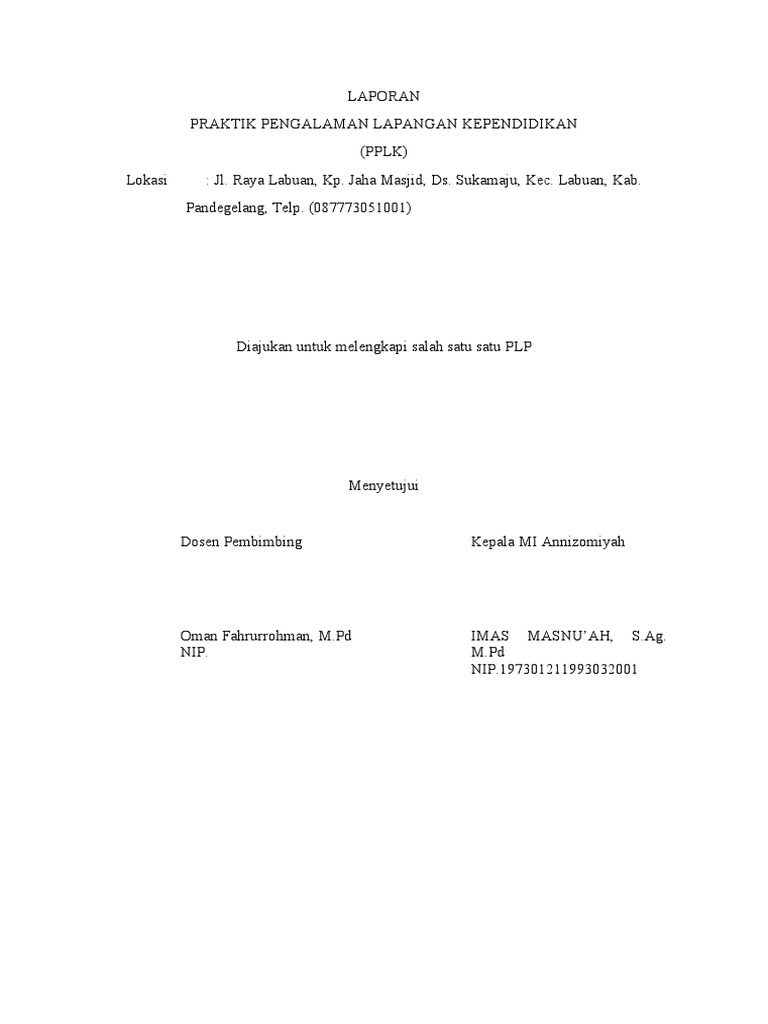 Laporan PLP 2021 | PDF
