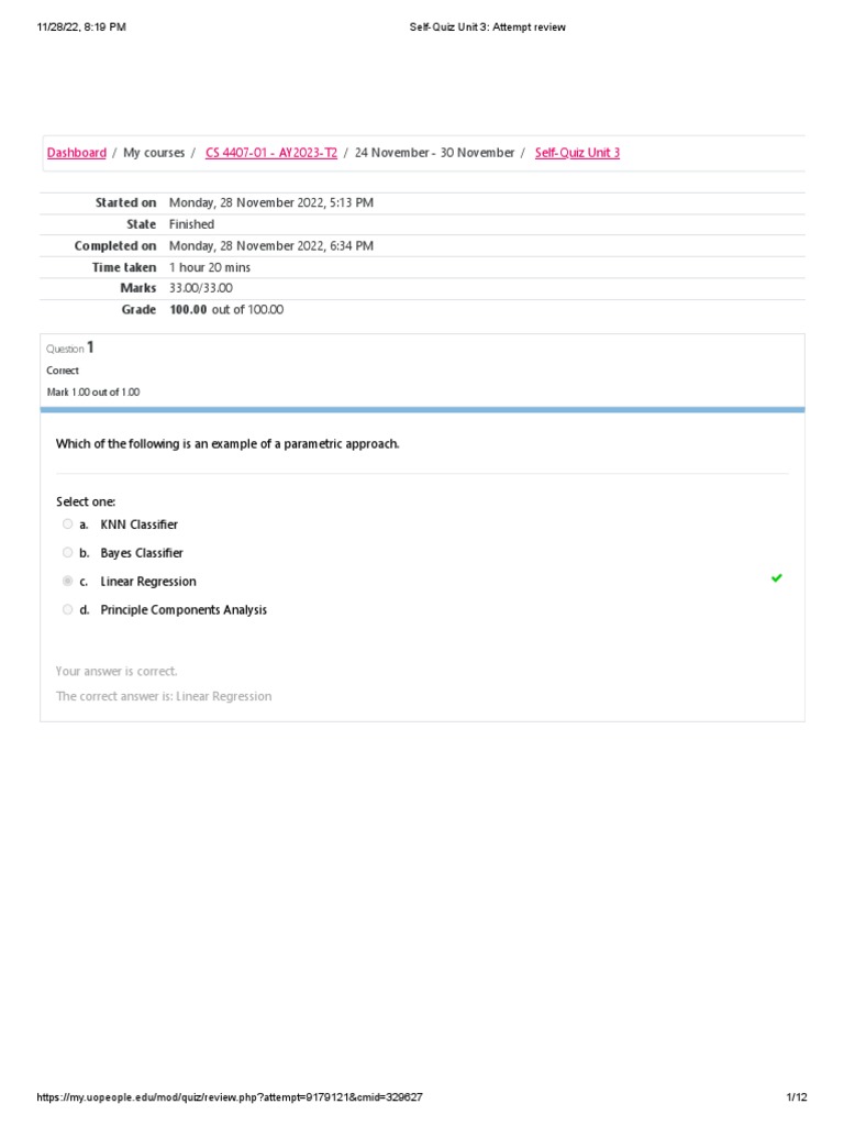 Self-Quiz Unit 3 - Attempt Review2 | PDF | Teaching Methods & Materials | Science & Mathematics
