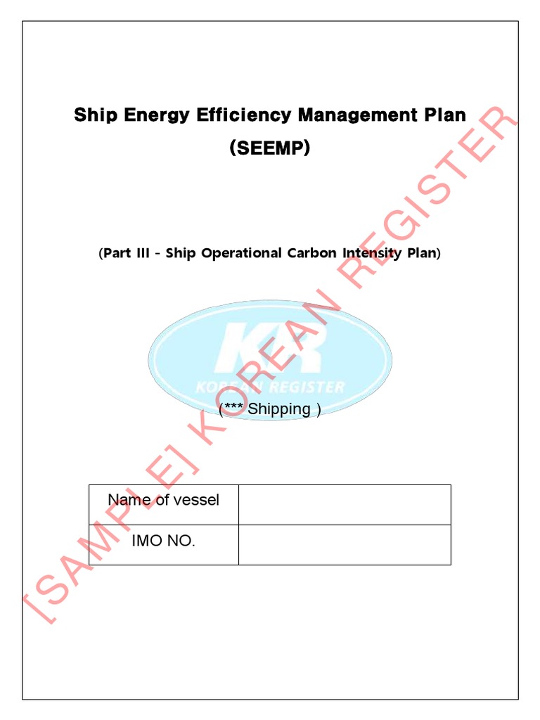 (SAMPLE) Sample of SEEMP Part III - Rev00 | PDF