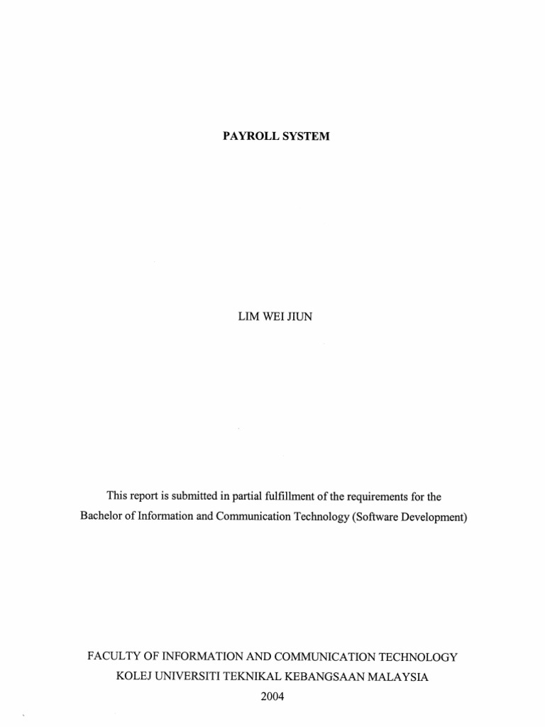 Payroll System | PDF