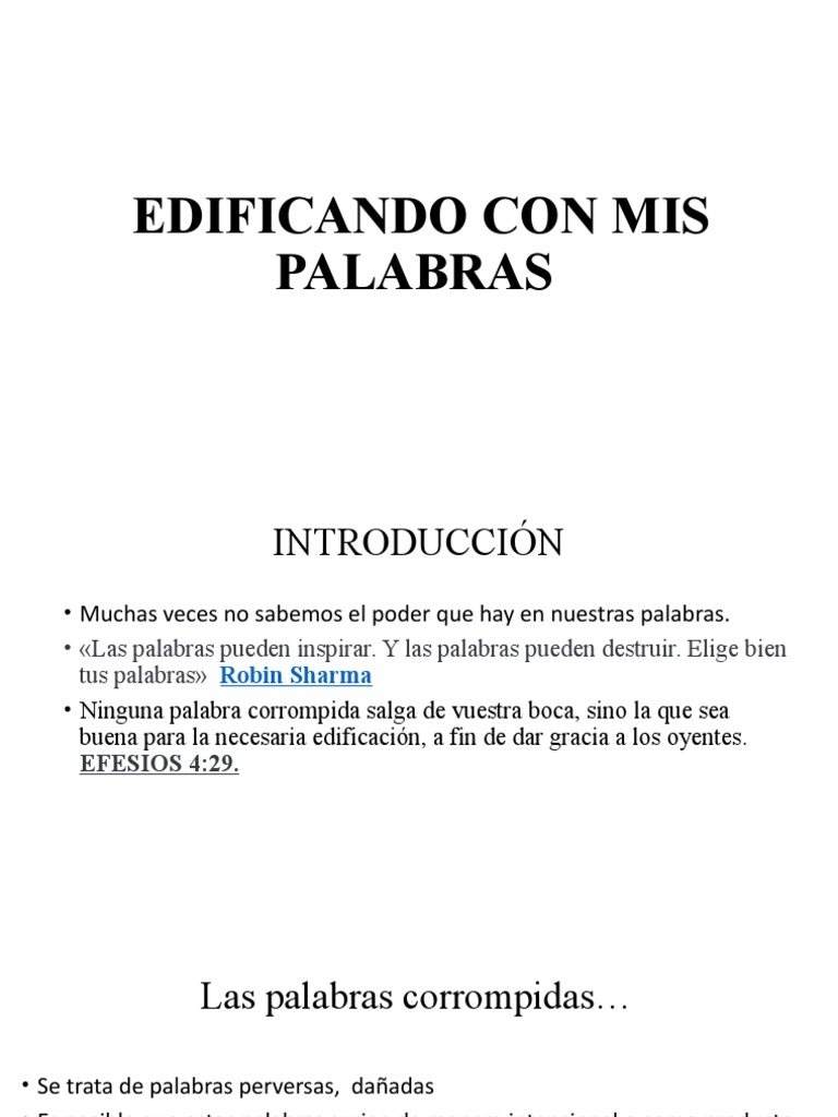 Edificando Con Mis Palabras | PDF | Relaciones personales, crianza y ...