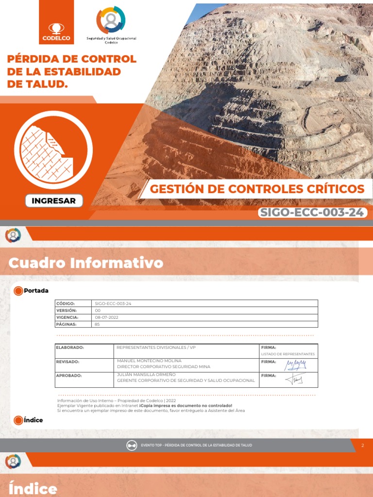 SIGO-ECC-003-24 V0 - Pérdida de Control de La Estabilidad de Talud ...
