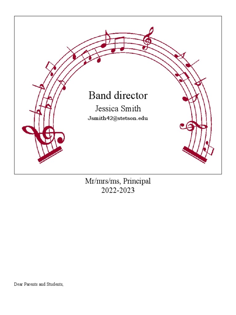 Ms Band Handbook 2022 Jessica Smith | PDF | Classroom