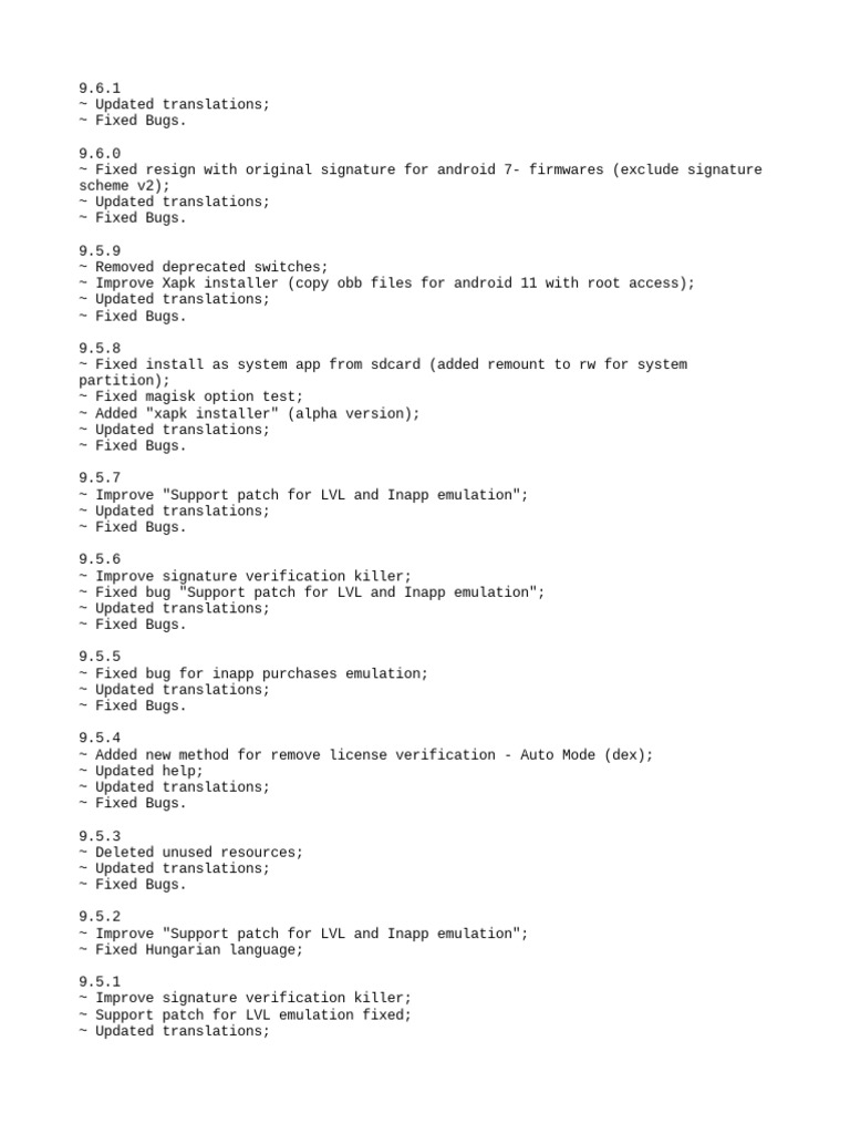 Changelog | PDF | Google Play | Android (Operating System)