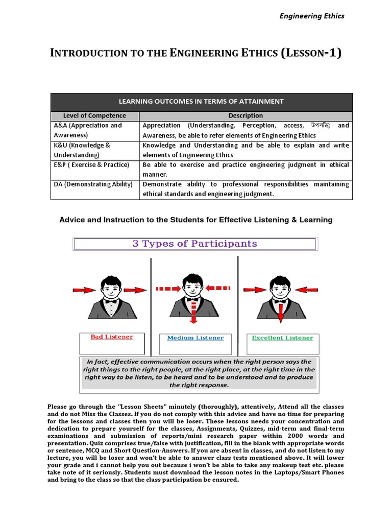 Lesson - 1 - Introduction To Engineering Ethics | PDF | Engineering ...