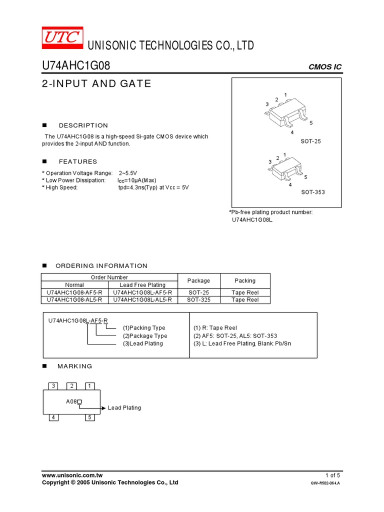 A08 SMD | PDF | Logic Gate | Cmos