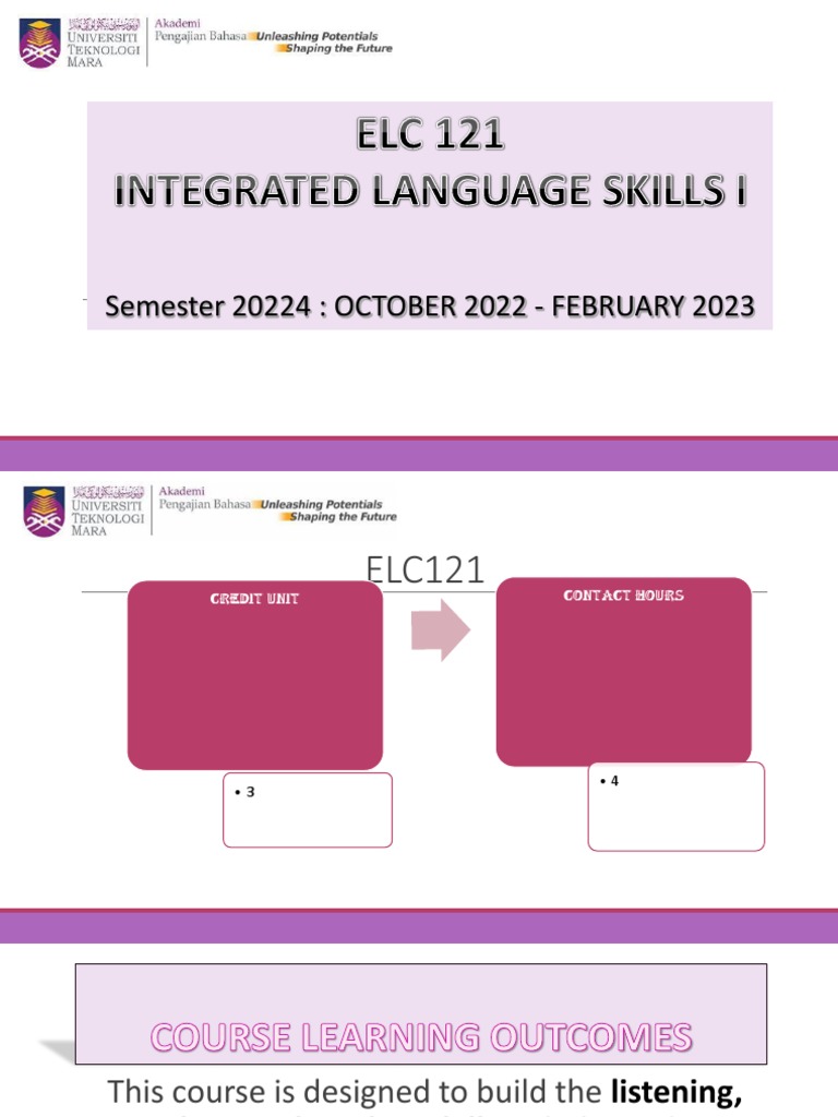 ELC121 - Course Briefing For Students | PDF | Reading Comprehension | Cognitive Psychology