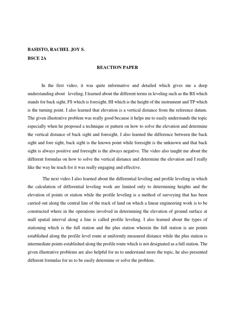 Reaction Paper Pdf