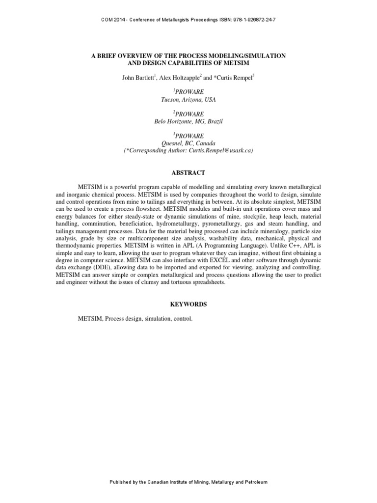 Metsim Overview | PDF | Smelting | Apl (Programming Language)