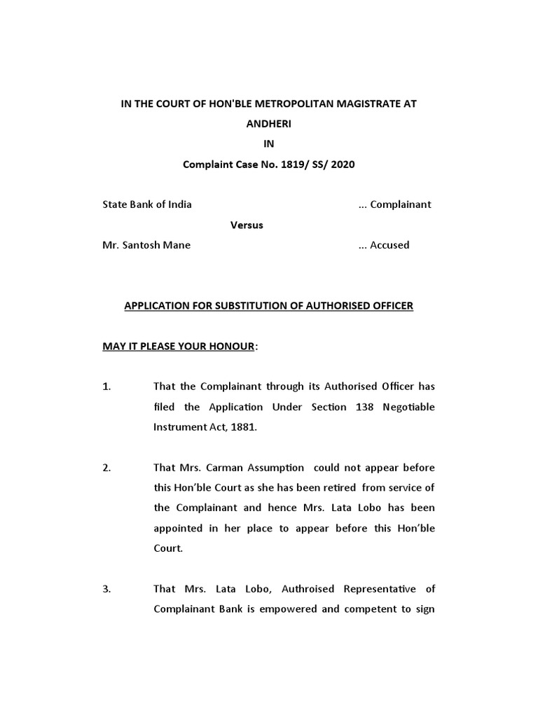 Santosh Mane-138 Matter-Andheri Court | PDF | Affidavit | Government