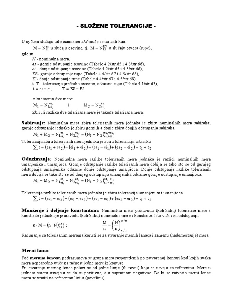 Slozene Tolerancije | PDF