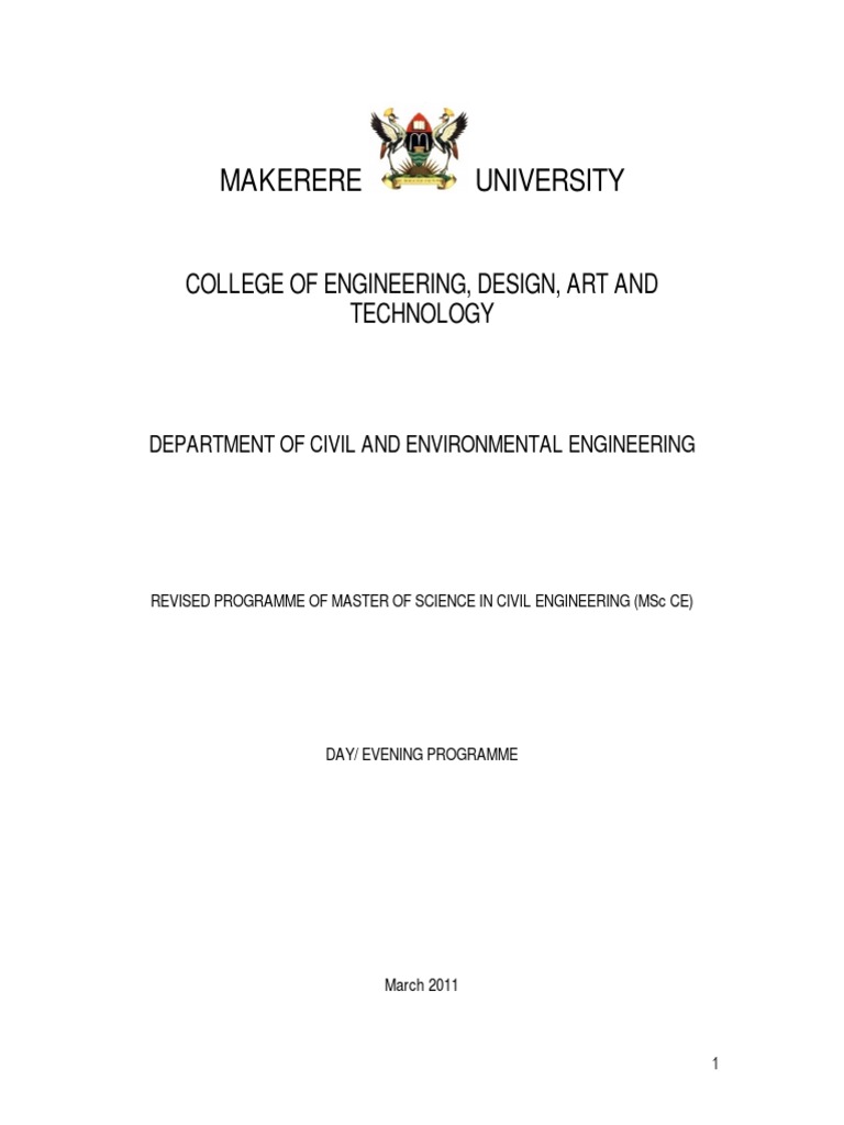 MSc Civil Engineering Program Guide | PDF | Academic Degree | Thesis