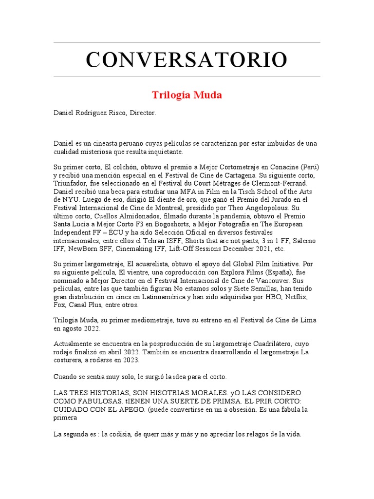 Conversatorio Moreno Preciado | PDF