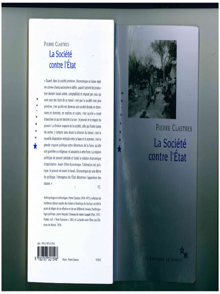 Pierre Clastres, La Société Contre L'etat, 1974 | PDF