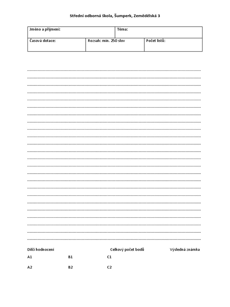 Slohovka Vzor Doku | PDF