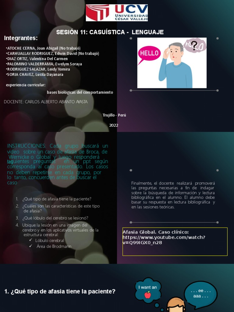 S11+Casuística+-+Lenguaje+afasia+global | PDF | Afasia | Cerebro