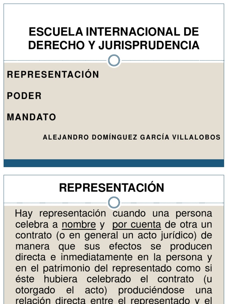 Presentación Representación Poder y Mandato | PDF | Justicia | Crimen y violencia