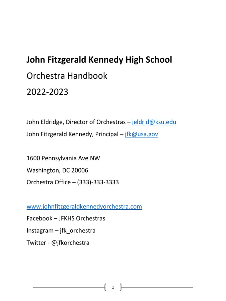 Example Orchestra Program Handbook | PDF