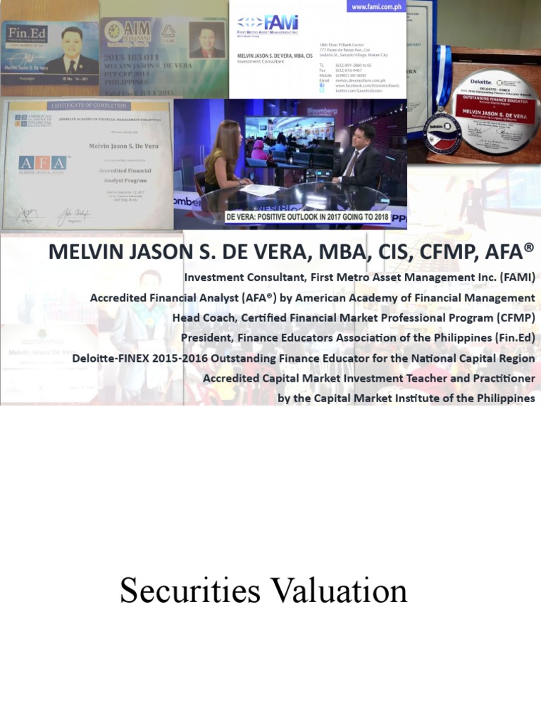 Securities Valuation | PDF | Valuation (Finance) | Stocks