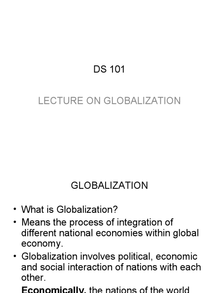 Globalization 1 | PDF | Globalization | Foreign Direct Investment