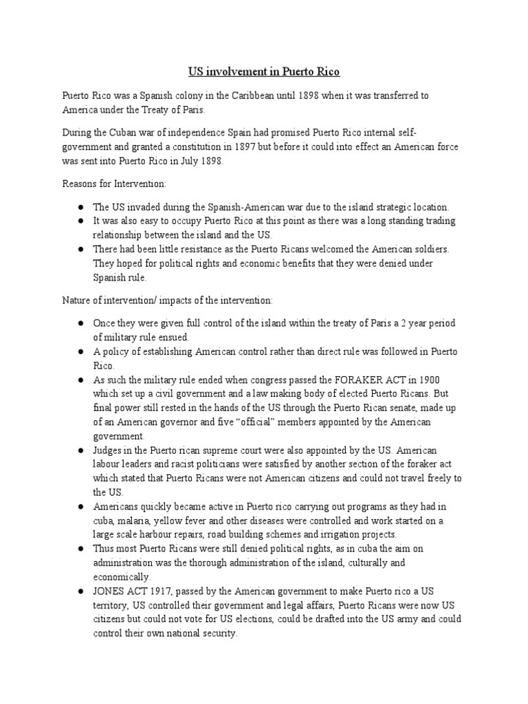 US-Puerto Rico Relations: 1898-1947 | PDF | Puerto Rico | The United States