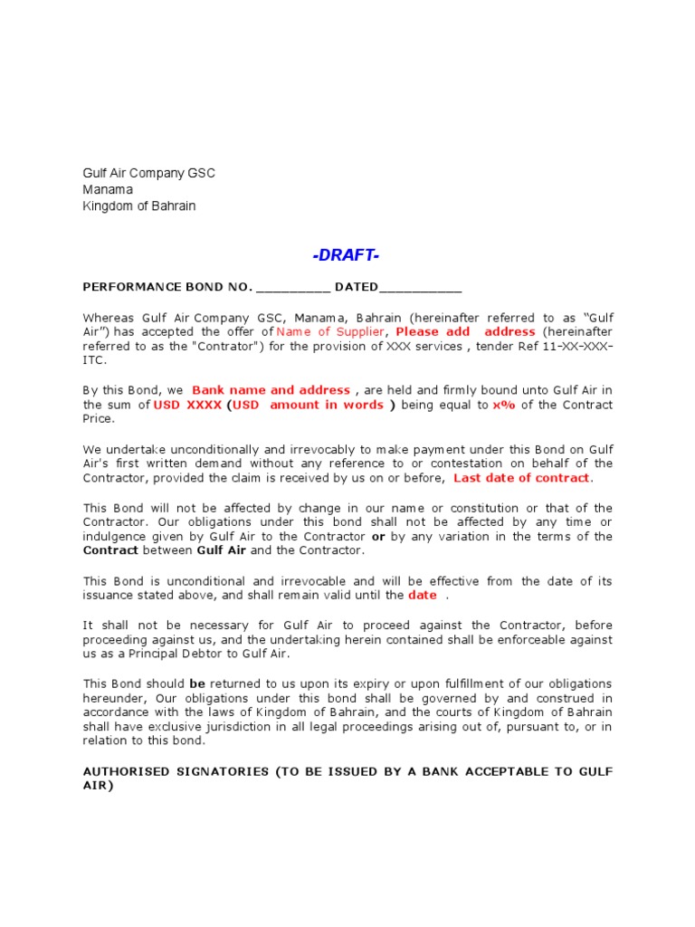 Bond Template | PDF | Business | Law