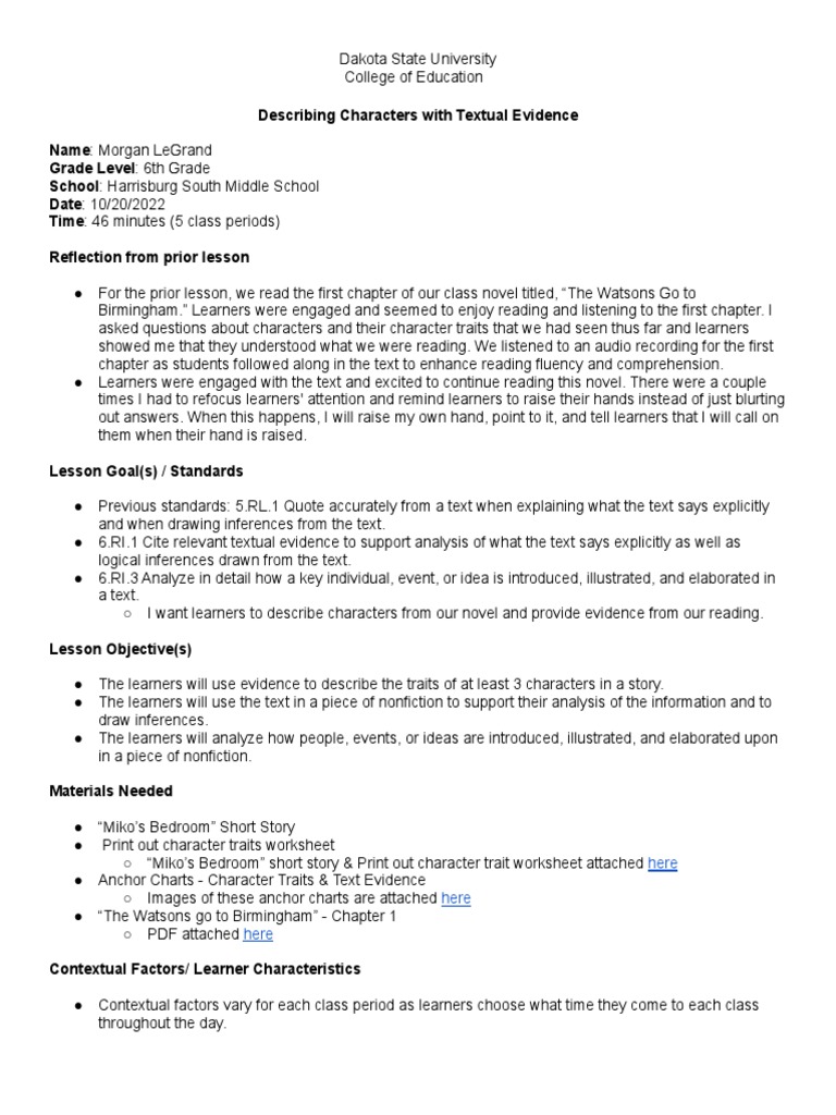 Morgan Legrand - Lesson Plan 2 | PDF