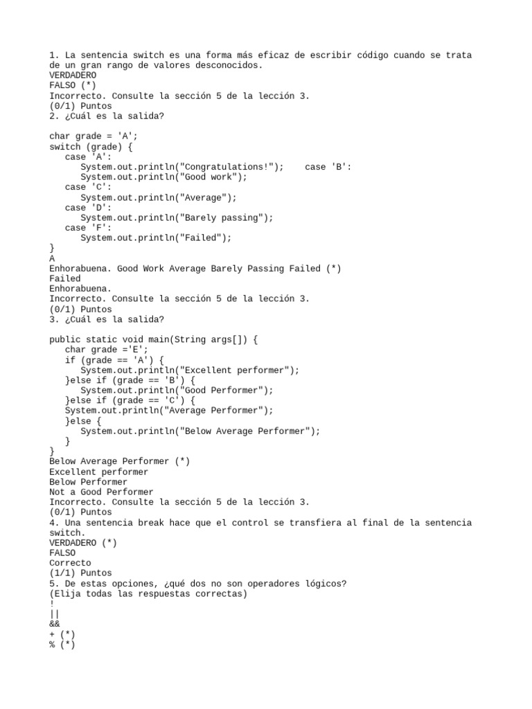 JFo Sección 5 Prueba | PDF | Java (lenguaje de programación) | Álgebra de Boole
