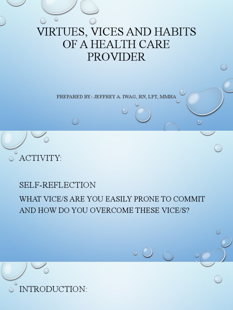 Virtues Vices and Habits of A Health Care Provider | PDF | Courage ...