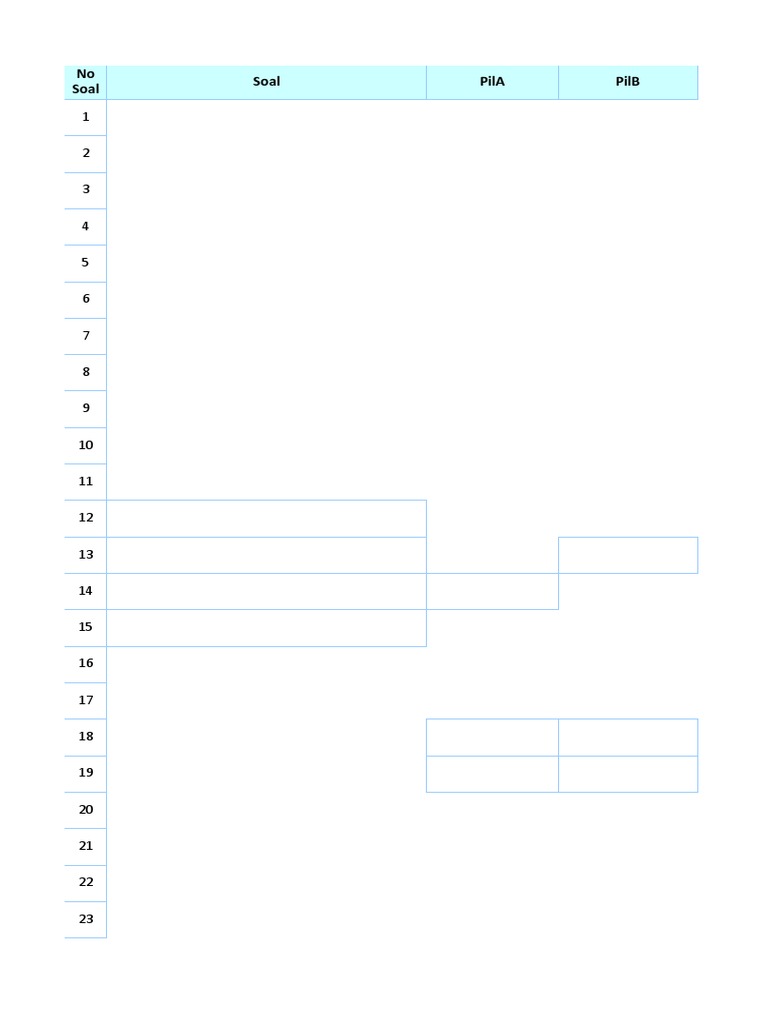 Template Soal Pas 2022 | PDF