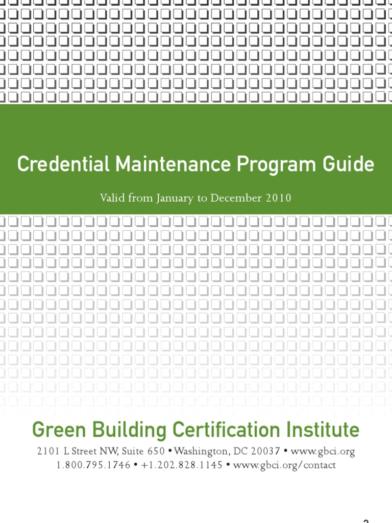 Credential Maintenance Program Guide: Green Building Certification Institute | PDF | Leadership ...