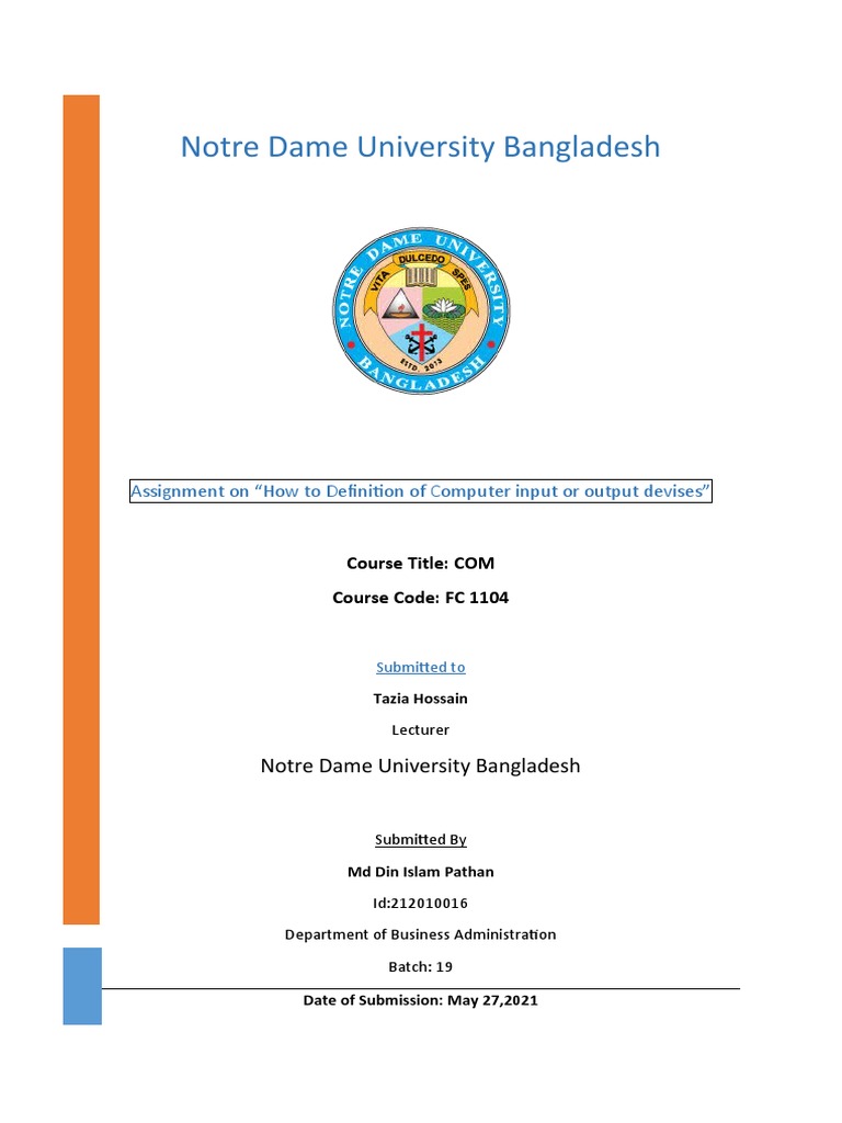 Notre Dame University Bangladesh Assignment On How To Definition Of