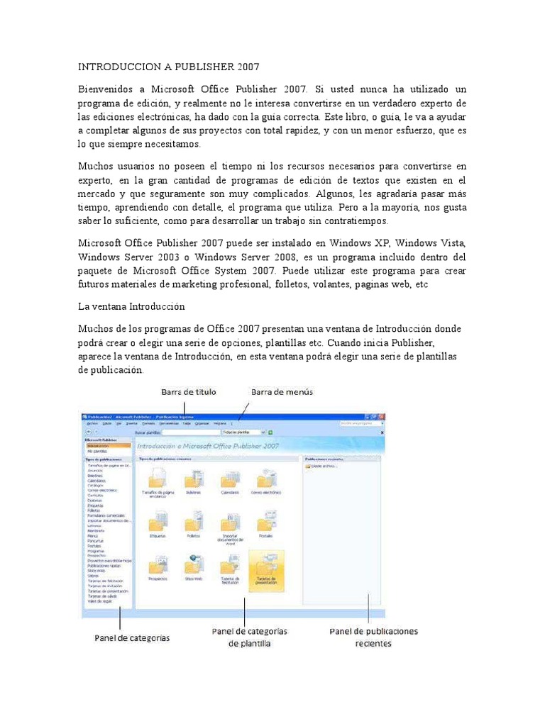 Introduccion A Publisher 2007 | PDF