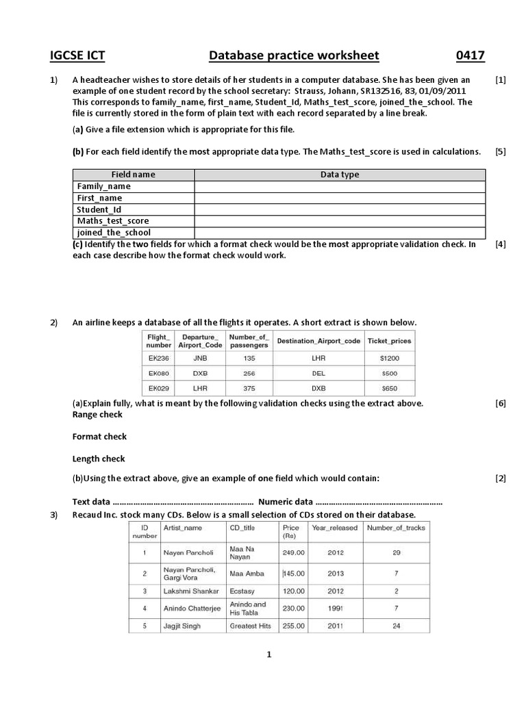 Unit 18 - Databases Theory Question Paper Worksheet | PDF | Databases ... Unit 18 - Databases Theory Question Paper Worksheet | PDF | Databases ...