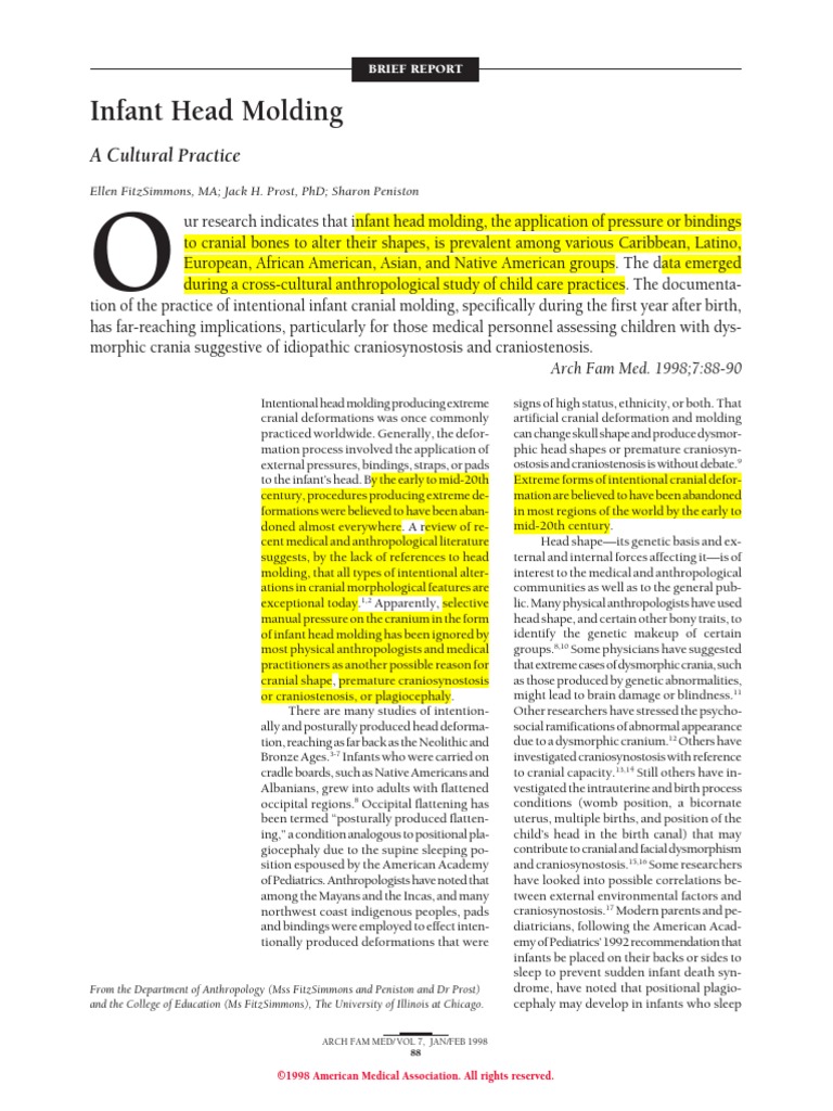 FitzSimmons Et Al - 1998 - Infant Head Molding | PDF | Skull